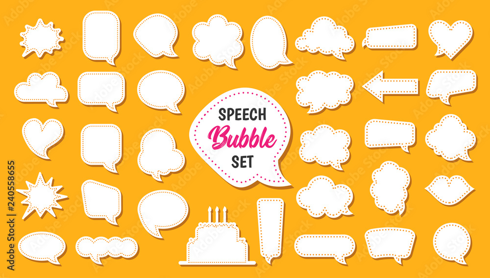 Speech bubble vector set in cartoon style Stock Vector | Adobe Stock