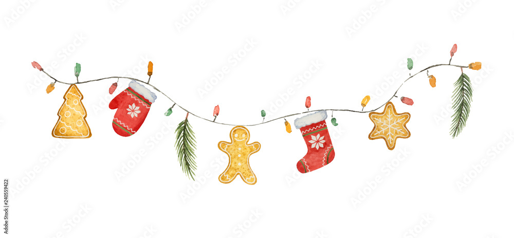 Christmas Light Garland Clip Art