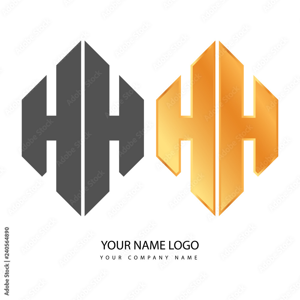 HH logo, dark colors and gold add interest to your organization. Stock ...