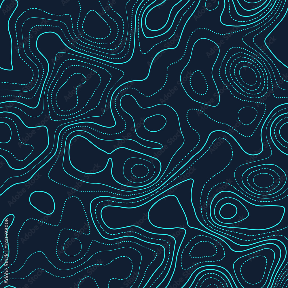 Topographic map lines. Actual topography map. Futuristic seamless ...