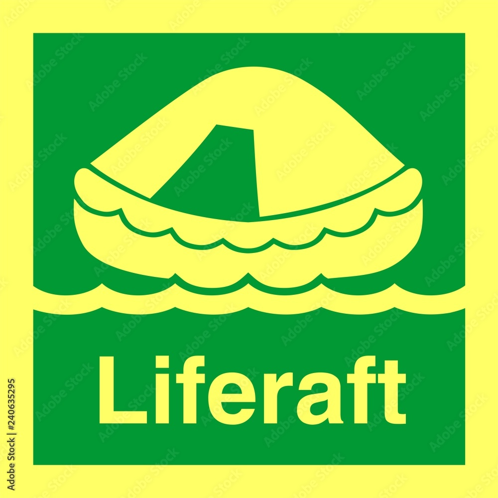 IMO IMPA SOLAS SIGN LIFE RAFT EMERGENCY EVACUATION Stock Vector | Adobe ...