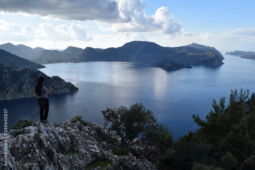 Hiking. From a hikes on the Karia trail. Turgut Castle. The Hydas ...