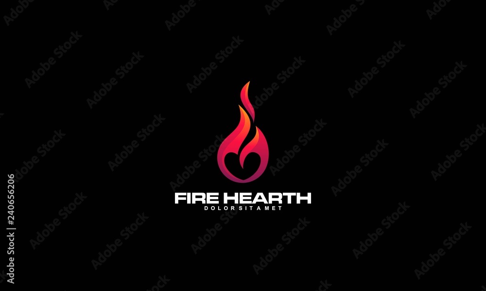 Hearth Fire logo designs concept, Fire Love logo designs template, Fire ...