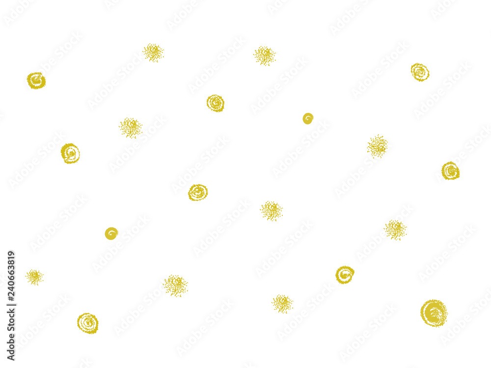 Seamless pattern is with big and small gold dots on white background ...