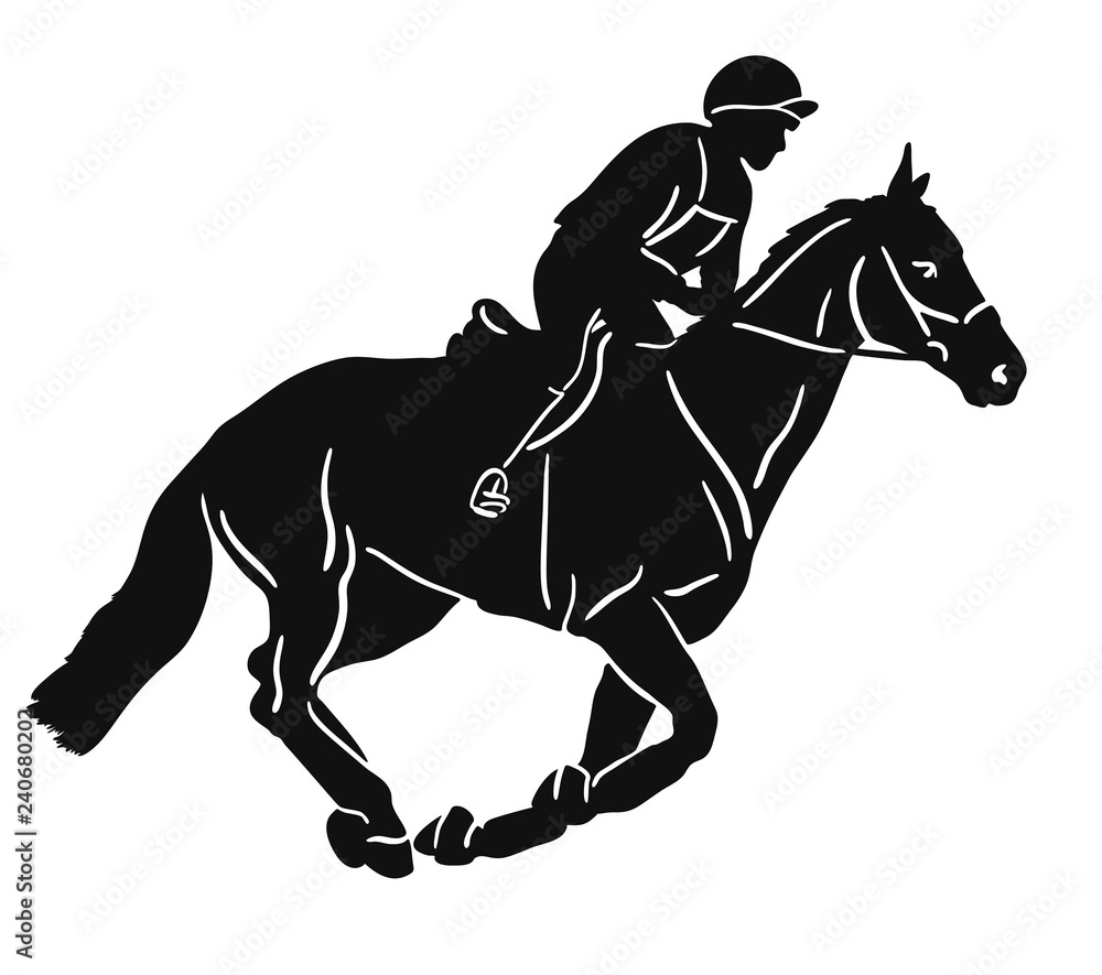 Horse Cantering Silhouette