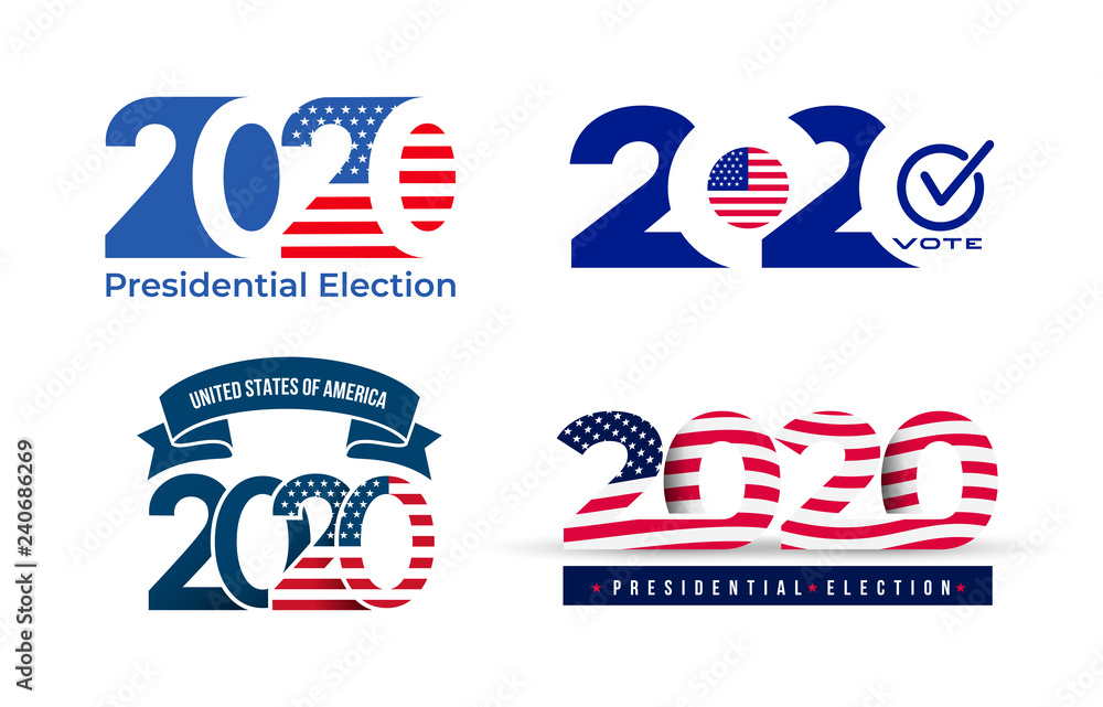 2020 United States of America presidential election logo. Text design ...