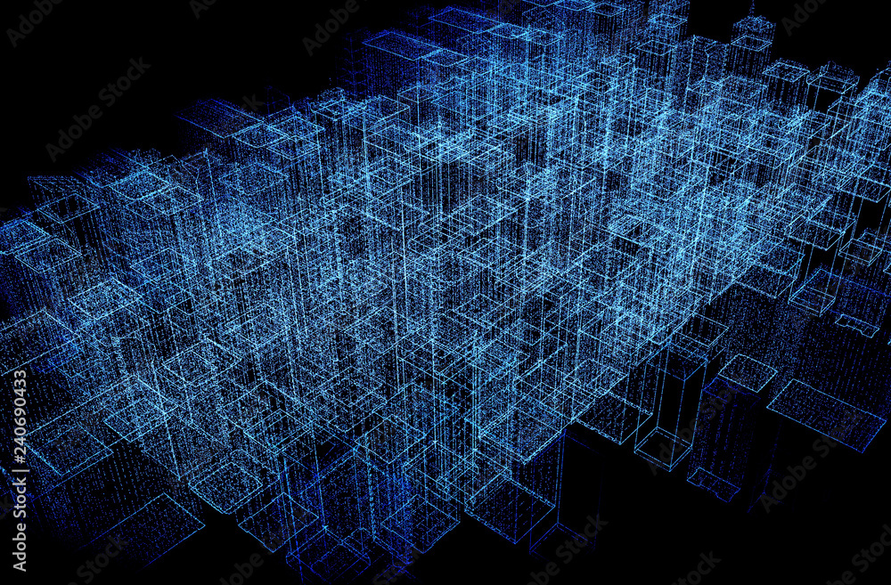 Abstract futuristic illustration of polygonal surface structure. Low ...
