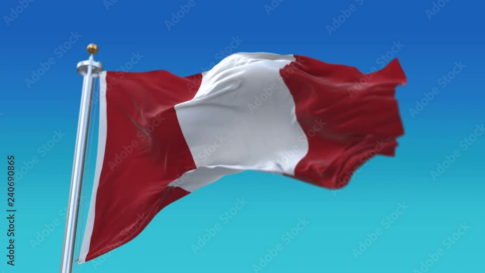 4k Seamless Peru flag waving in wind,fully digital rendering,The ...