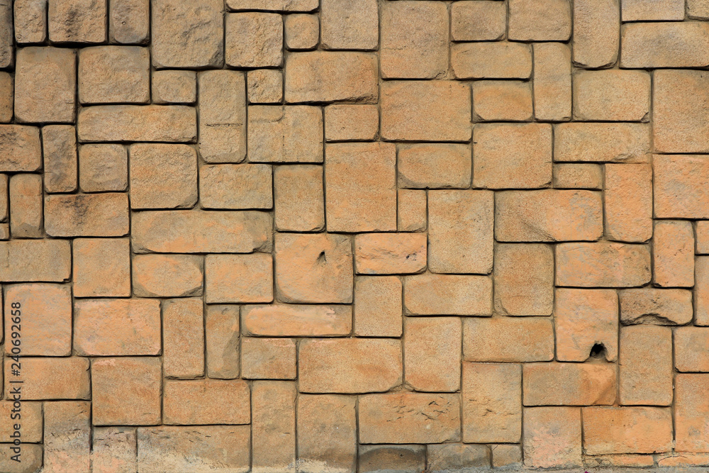 Masonry stone cladding wall texture. Geometric shapes surface ...