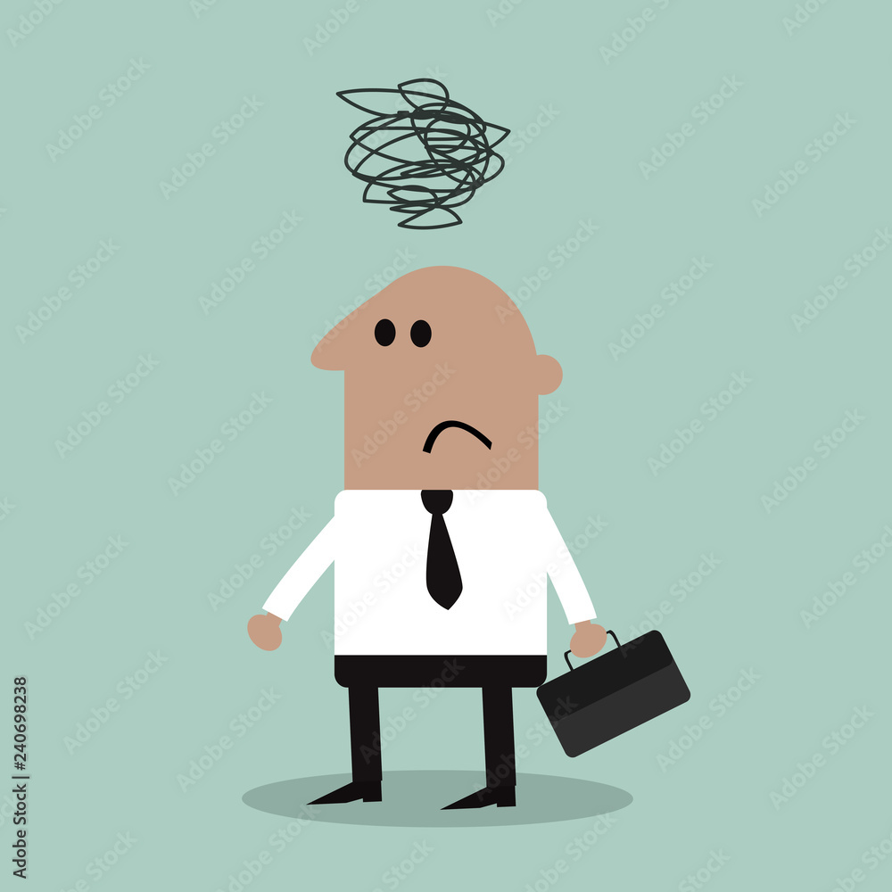 depressed Businessman, depressed man with black sign, people concept ...