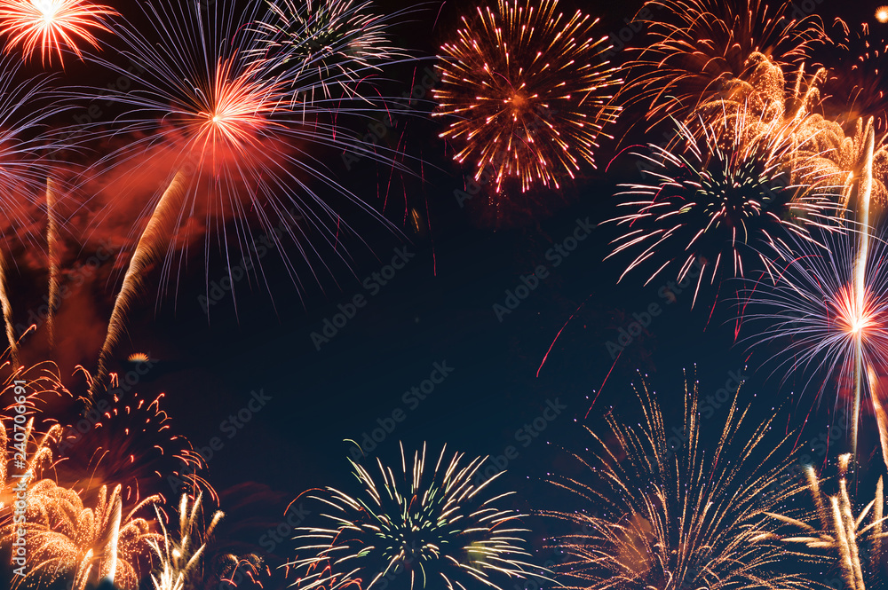 abstract colorful bright fireworks background for celebrate Stock Photo ...