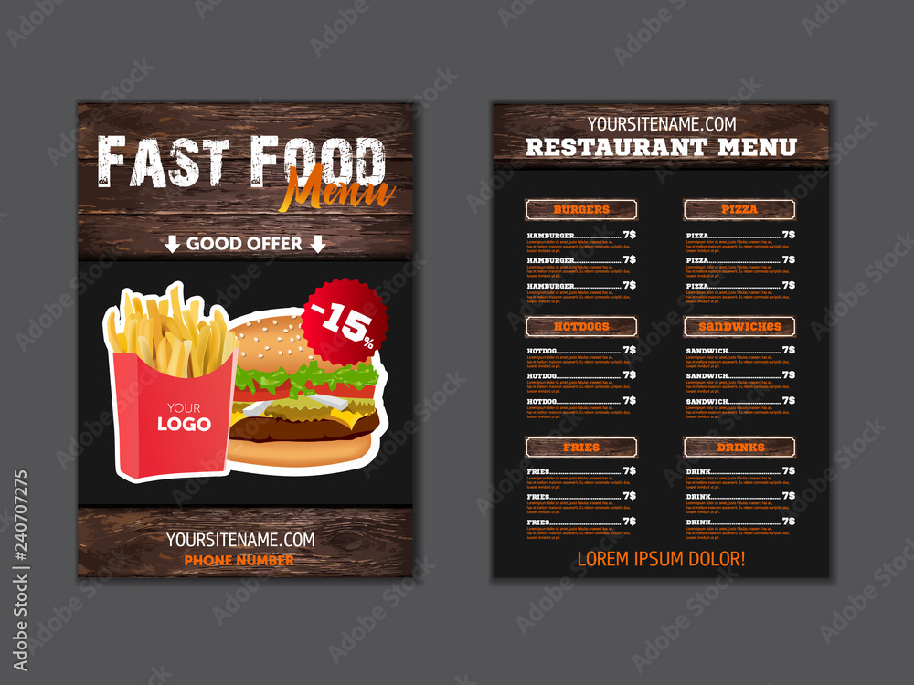 Blank Food Menu Template