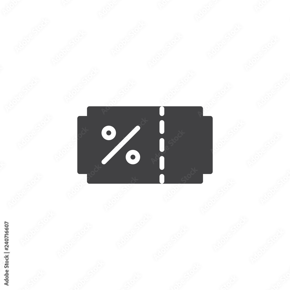 Discount Coupon vector icon. filled flat sign for mobile concept and ...