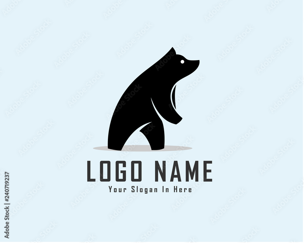 Standing bear logo design inspiration Stock Vector | Adobe Stock