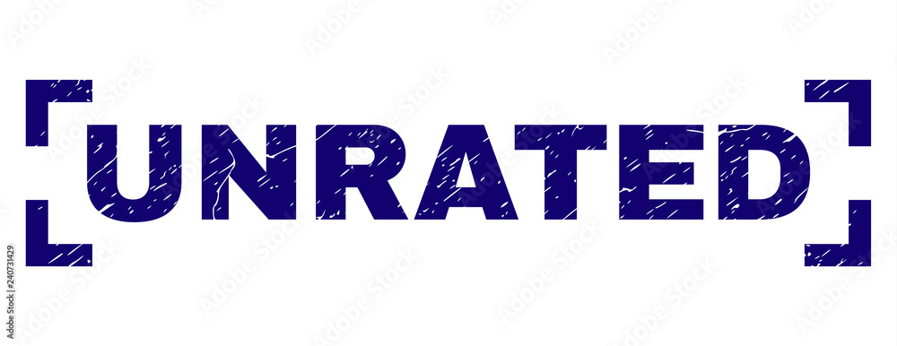 UNRATED caption seal watermark with corroded texture. Text caption is ...