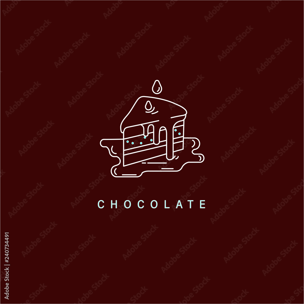 Vector icon and logo for chocolate and sweet. Editable outline stroke ...