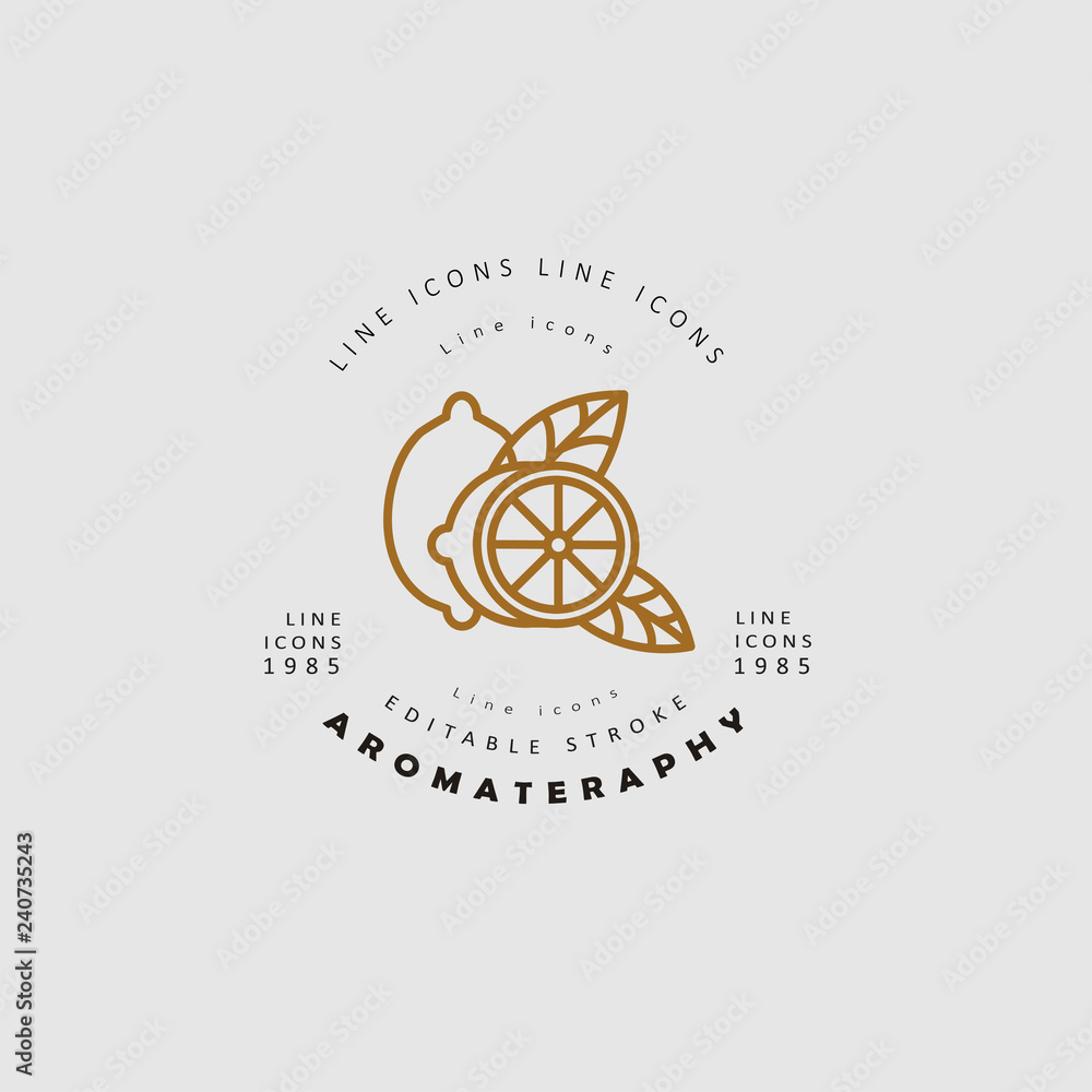 Vector icon and logo for aromatherapy. Editable outline stroke size ...