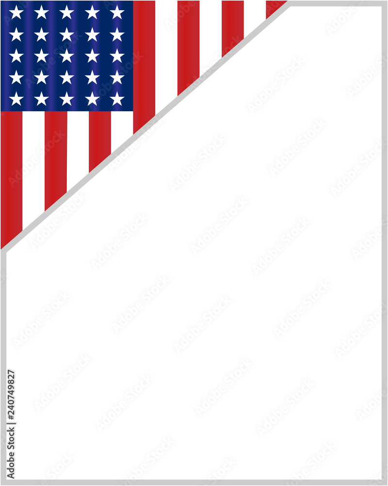 USA flag corner border frame with empty space for your text. Stock ...