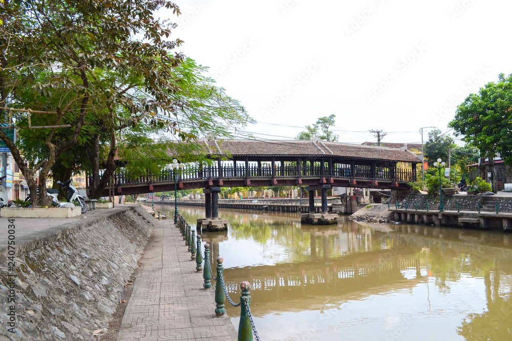 Poster Phat Diem Ancient tile bridge, One of the most beautiful tile ...