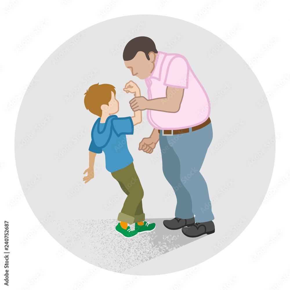 Little boy who is grabbed his arm by the adult man - Child Abuse ...