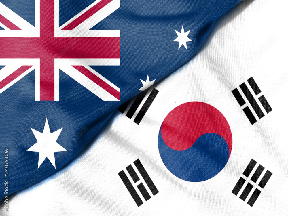 Flag of Australia. Flag of South Korea. Stock Illustration | Adobe Stock