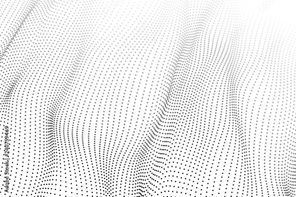 Wave 3d. Wave of particles. Futuristic point wave. Design for poster ...