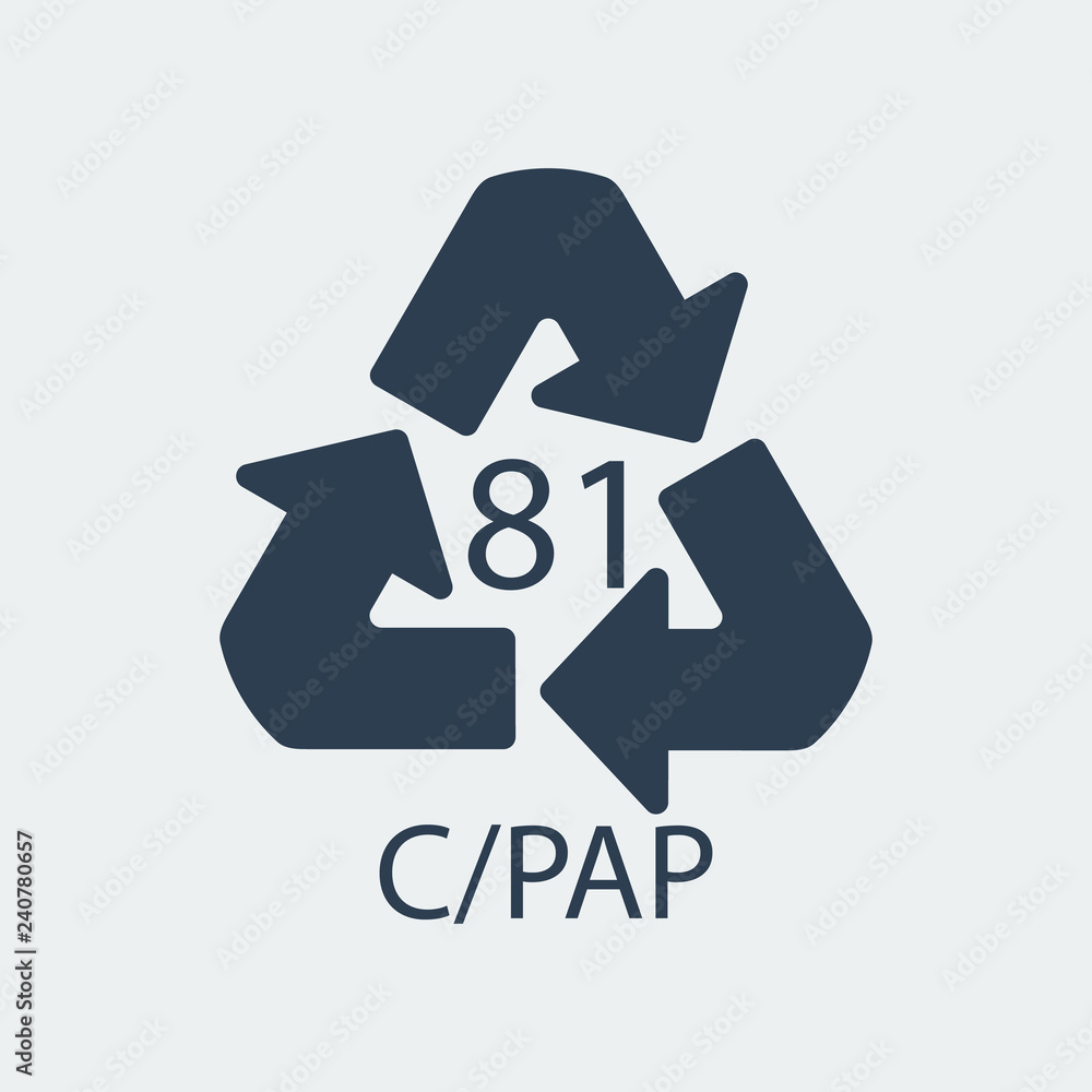 Plastic recycling symbol C/PAP 81,Wrapping Plastic, Label. Vector ...