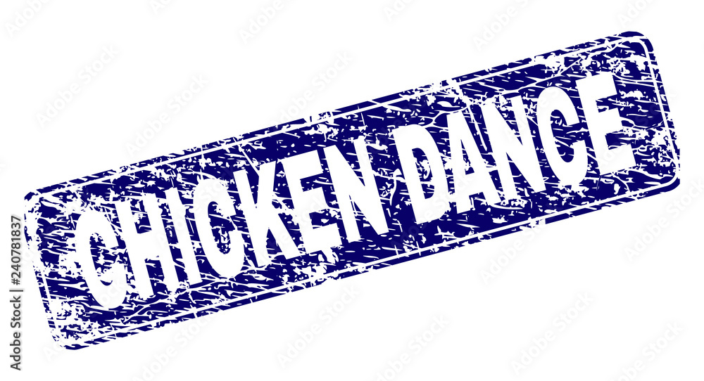 CHICKEN DANCE stamp seal print with grunge texture. Seal shape is a ...