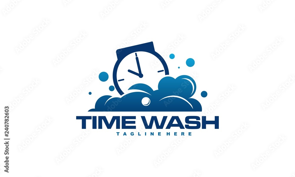 time wash logo design template.wash logo Stock Vector | Adobe Stock