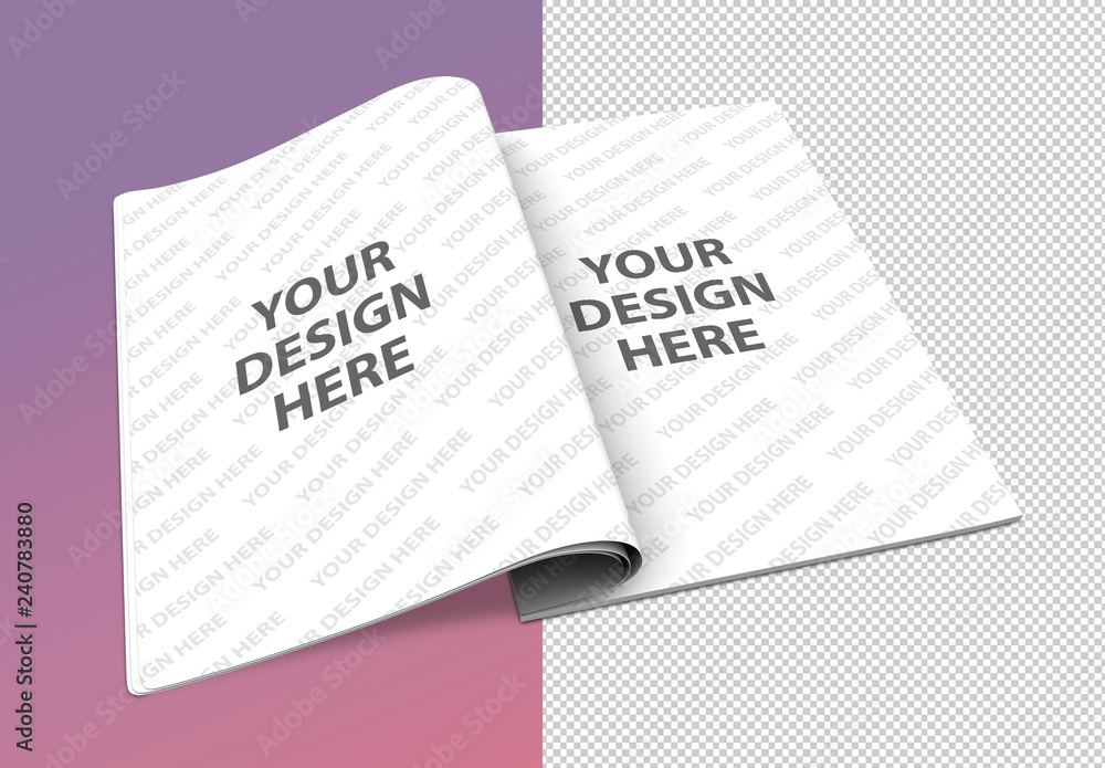 Open Magazine Mockup Stock Template | Adobe Stock