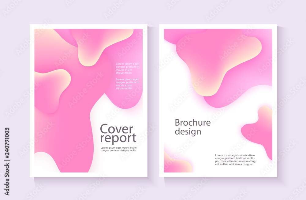 Vector corporate report cover background with expressive purple wave ...