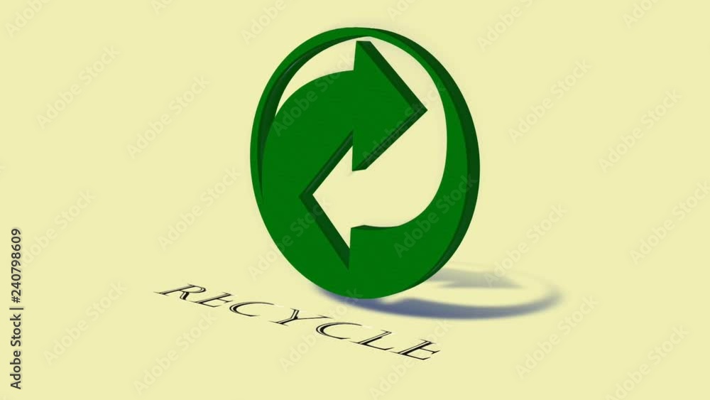 Recycle Symbol Draw On 4K features a yin yang type recycle symbol ...