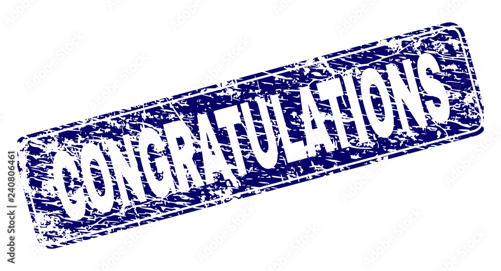 CONGRATULATIONS stamp seal print with distress texture. Seal shape is a ...
