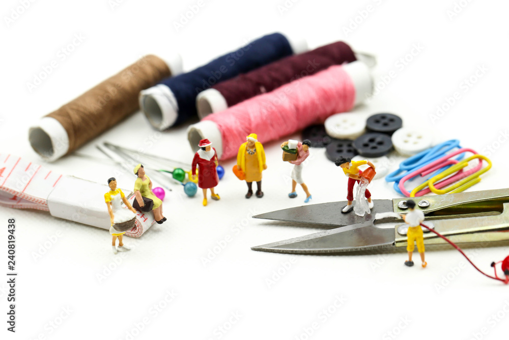 Miniature people : Maid or Housewife with Sewing tools and accesories ...