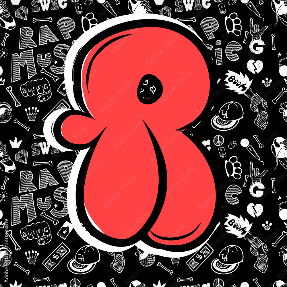 letter R. Set street type calligraphy design alphabet graffiti style ...