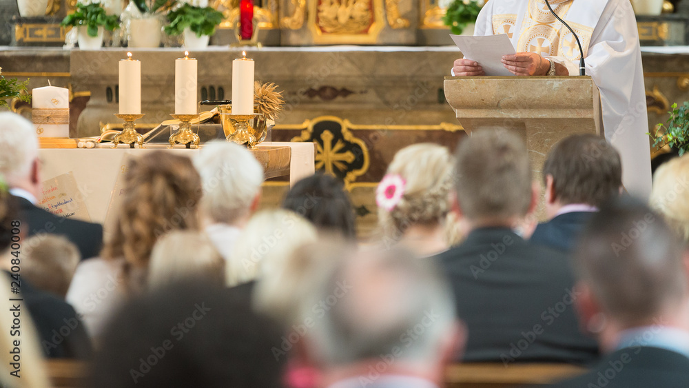 People Praying In Catholic Church