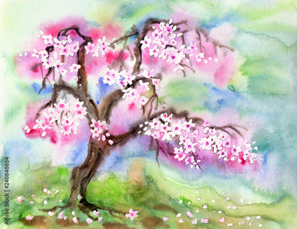 Easy Watercolor Paintings Of Spring Landscapes