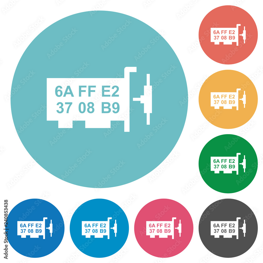 Network mac address flat round icons Stock Vector | Adobe Stock