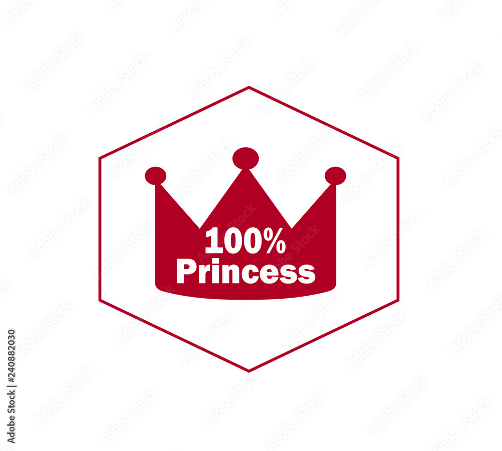 Flat vector crown icon for princess in frame isolated. Beautiful baby ...