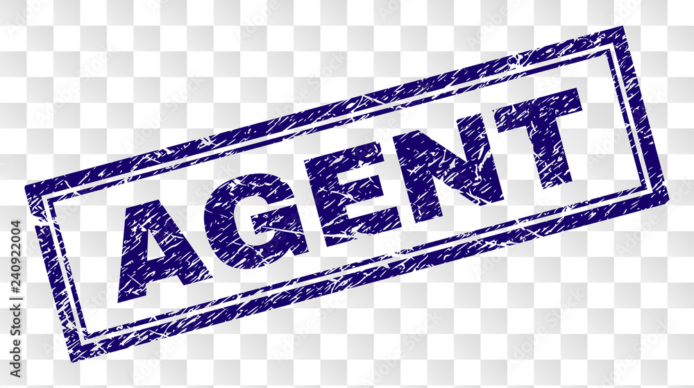 AGENT stamp seal print with rubber print style and double framed ...