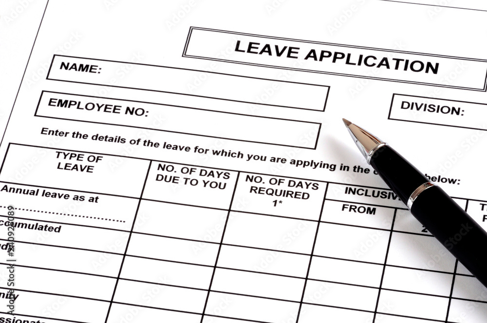 Leave application. Stock Photo | Adobe Stock