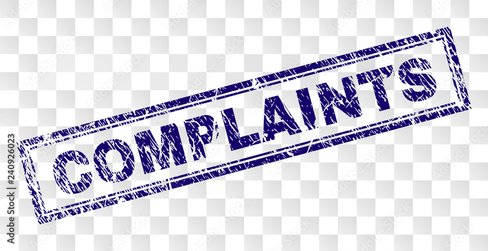 COMPLAINTS stamp seal print with corroded style and double framed ...