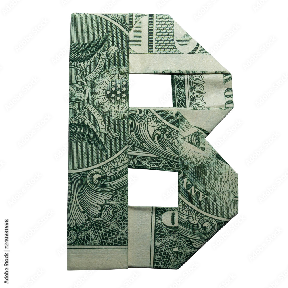 Money Origami LETTER B Character Folded with Real One Dollar Bill ...