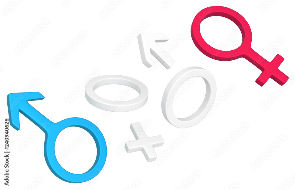 Gender Symbols, Break Off Stock Illustration | Adobe Stock