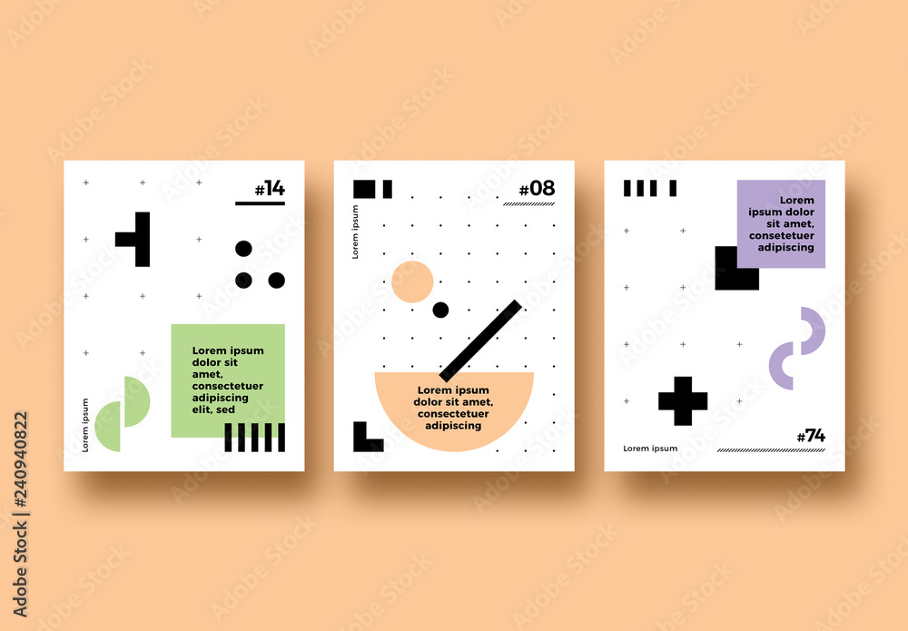 Modern Shapes Poster Layout Set Stock Template | Adobe Stock