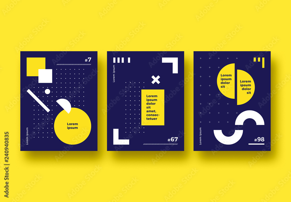 Modern Shapes Poster Layout Set Stock Template | Adobe Stock