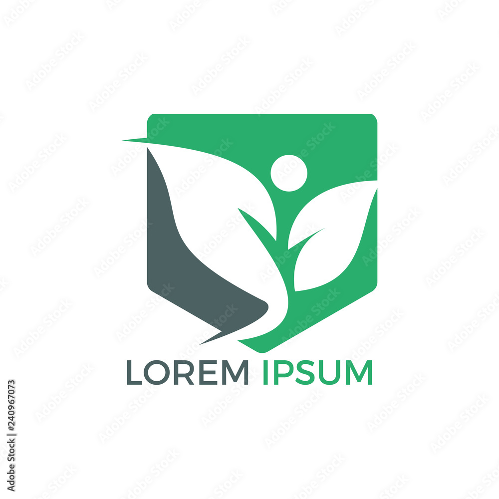 Health human vector logo design. Green life logo sign. Abstract nature ...