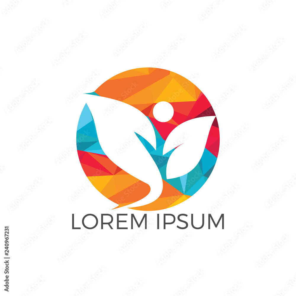 Health human vector logo design. Green life logo sign. Abstract nature ...