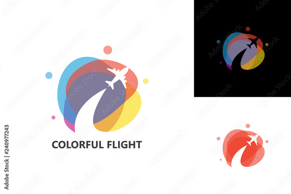 Colorful Flight Logo Template Design Vector, Emblem, Design Concept ...