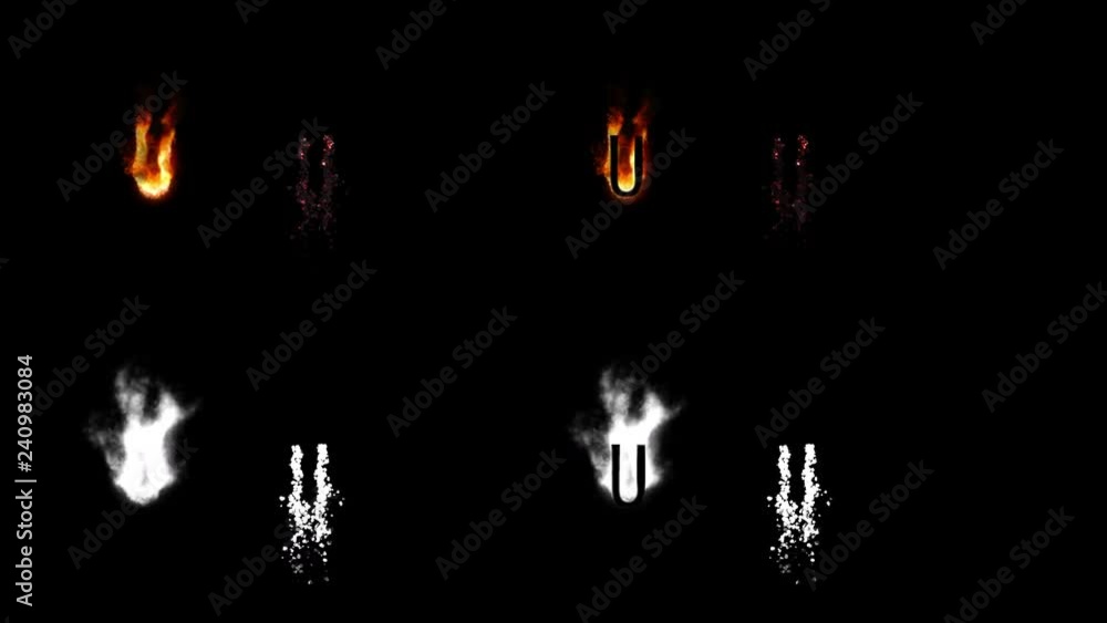 Burning font. Burn fire word text with flame and smoke on black ...